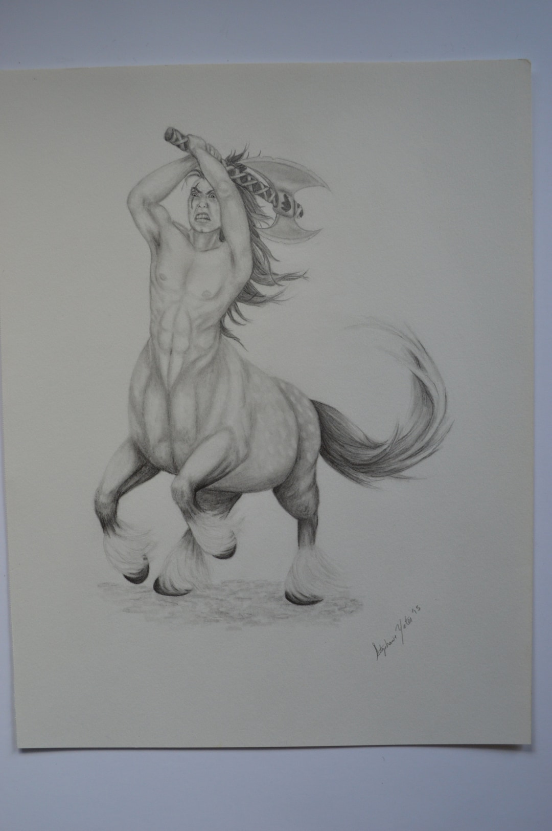 Centaur Drawing, Original Graphite Drawing, Centaur Art, Original ...