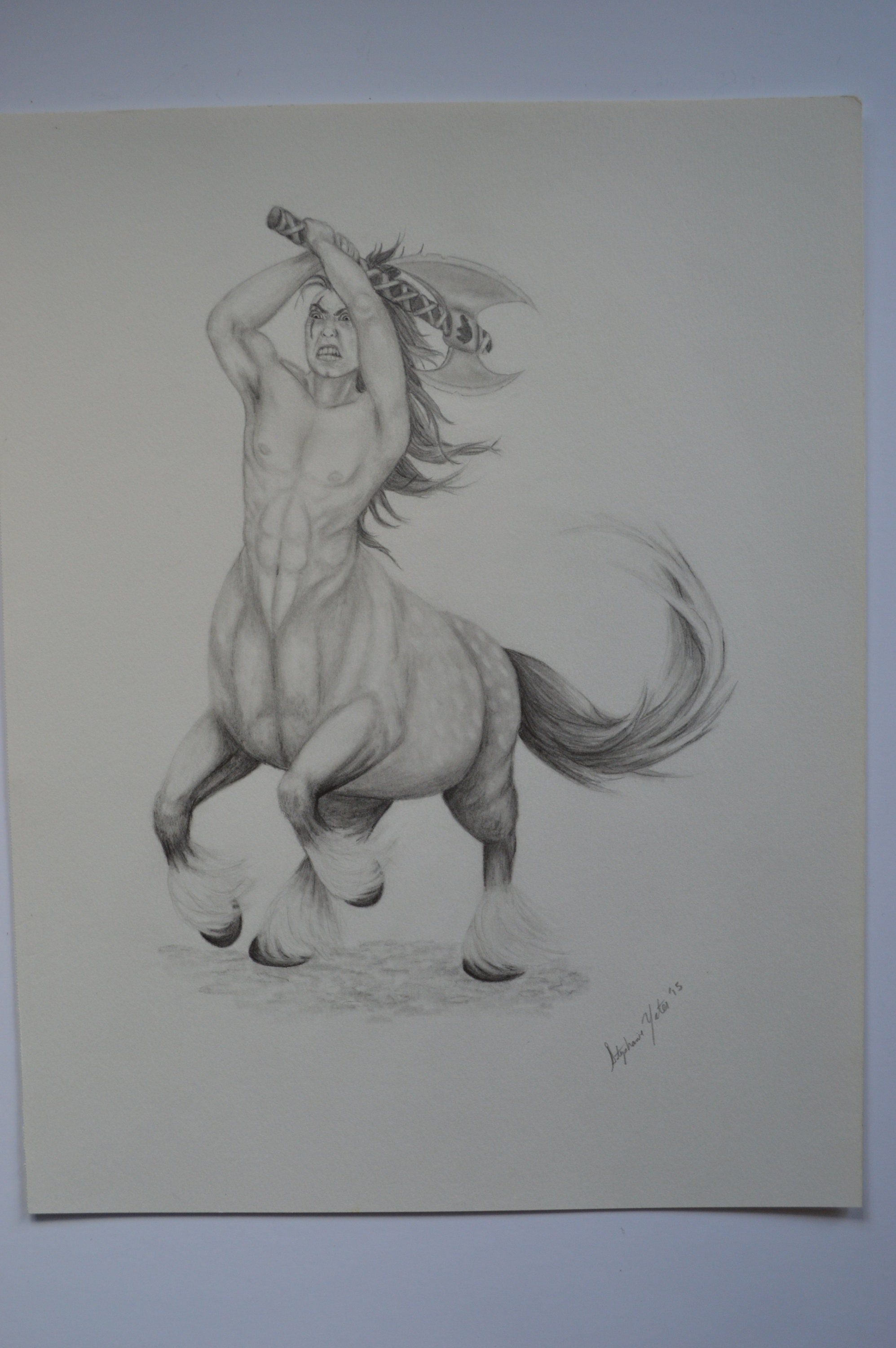 Centaur Drawing, Original Graphite Drawing, Centaur Art, Original ...