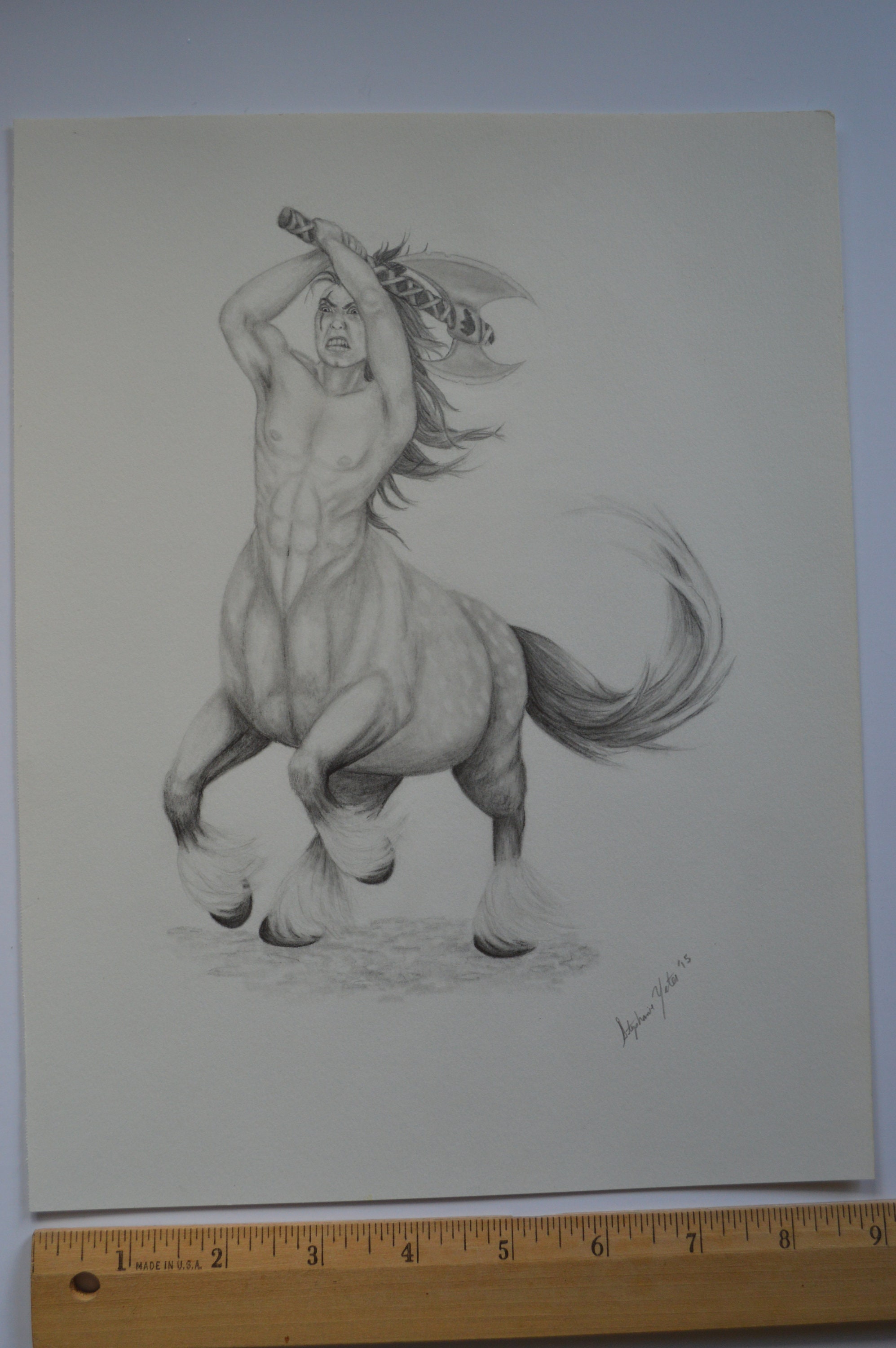 Centaur Drawing, Original Graphite Drawing, Centaur Art, Original ...