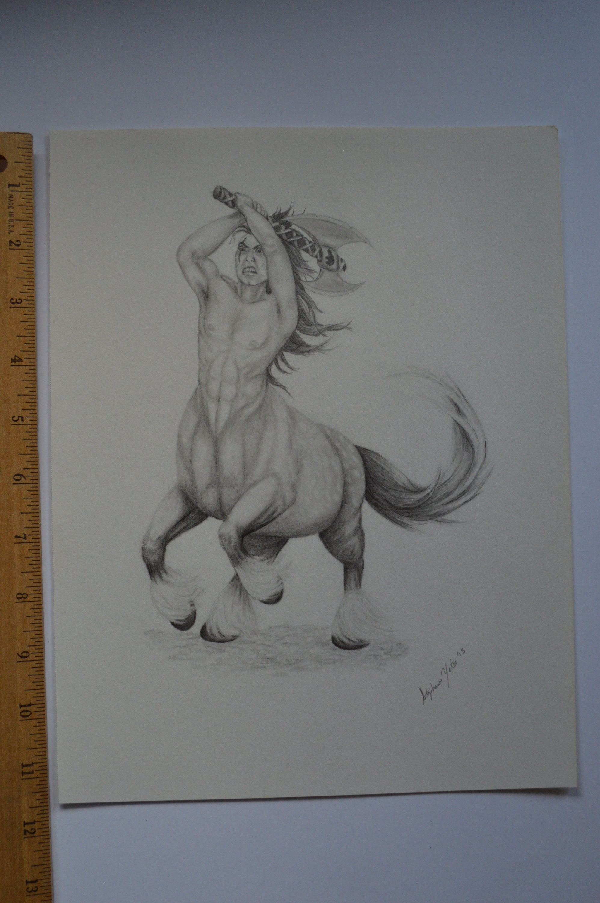 Centaur Drawing, Original Graphite Drawing, Centaur Art, Original ...