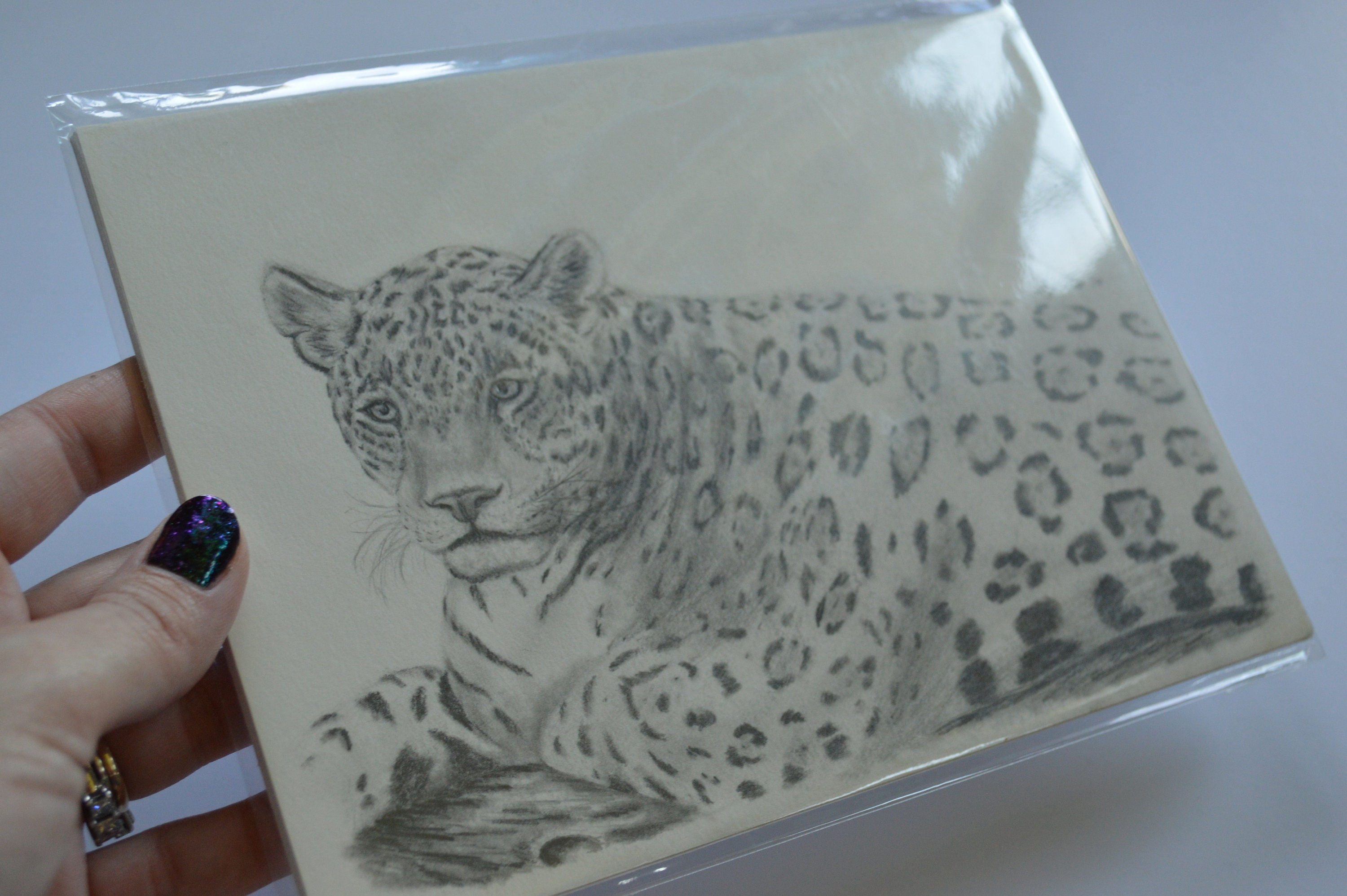 Leopard Drawing Original, Graphite Drawing, Leopard Art, Leopard, Fine ...