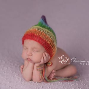Rainbow Bonnet / Rainbow Baby Prop / Rainbow Baby Newborn Prop / Knit ...