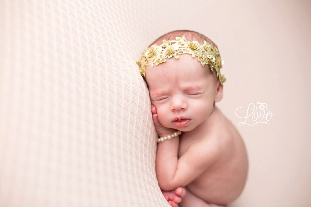 Gold Iridescent Headband / Gold Headband / Newborn Headband / Baby ...