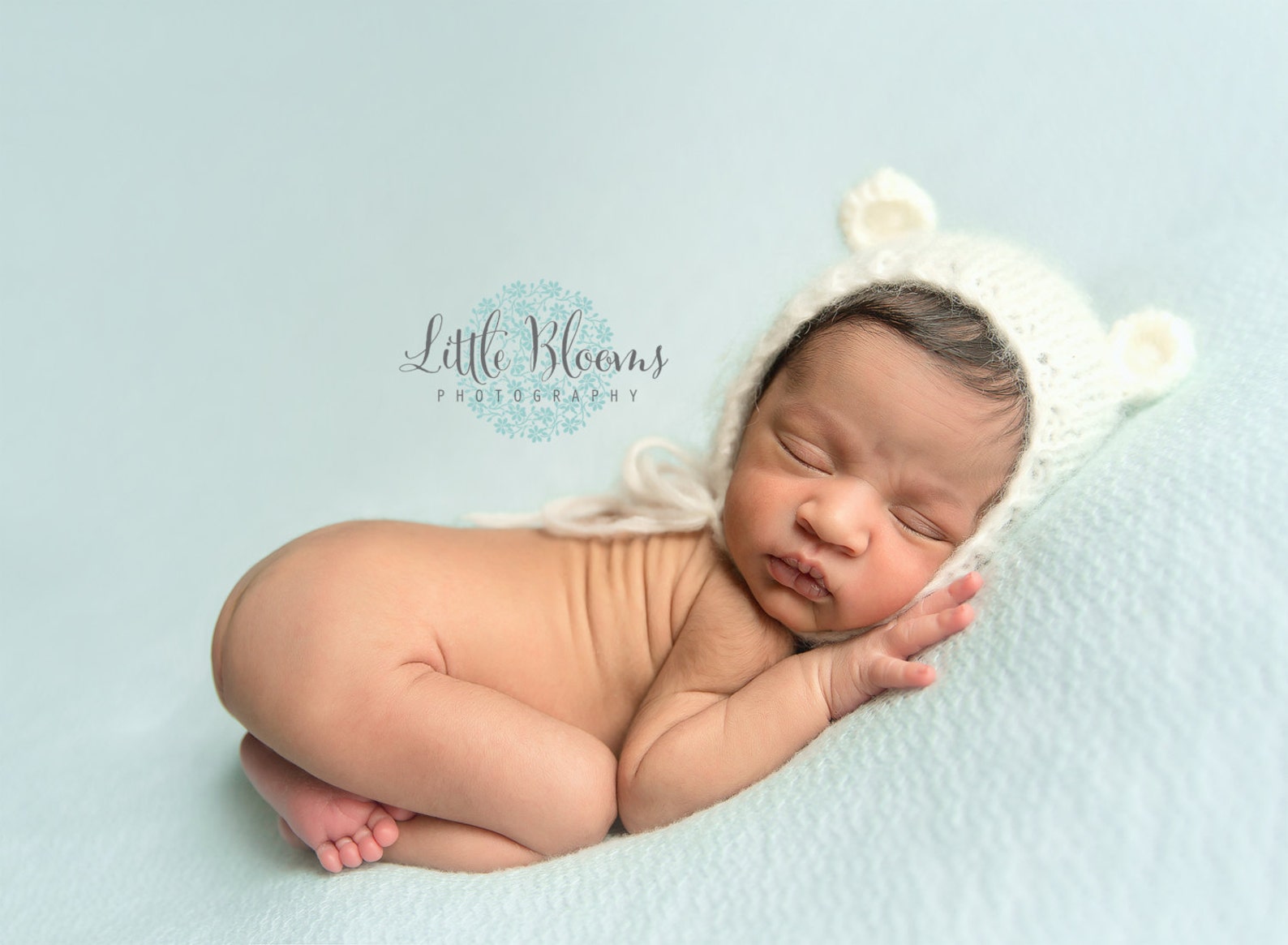 Baby Blue Bonnet / Bear Bonnet / Knit Bonnet / Mohair Bear Bonnet ...