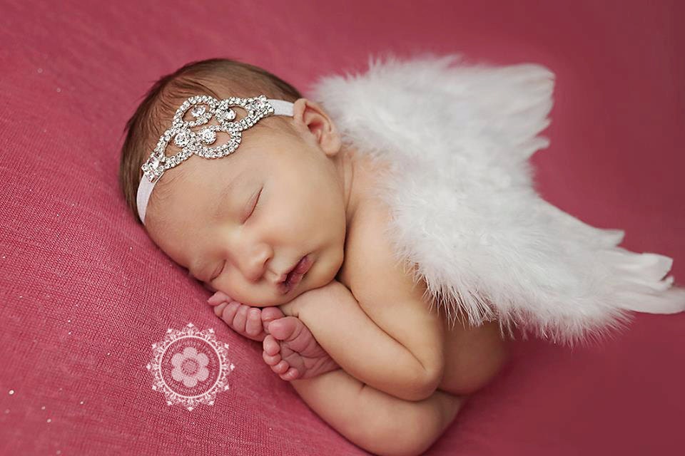 White Baby Wing Set / Baby Angel Wing Set / Rhinestone Headband / Angel ...