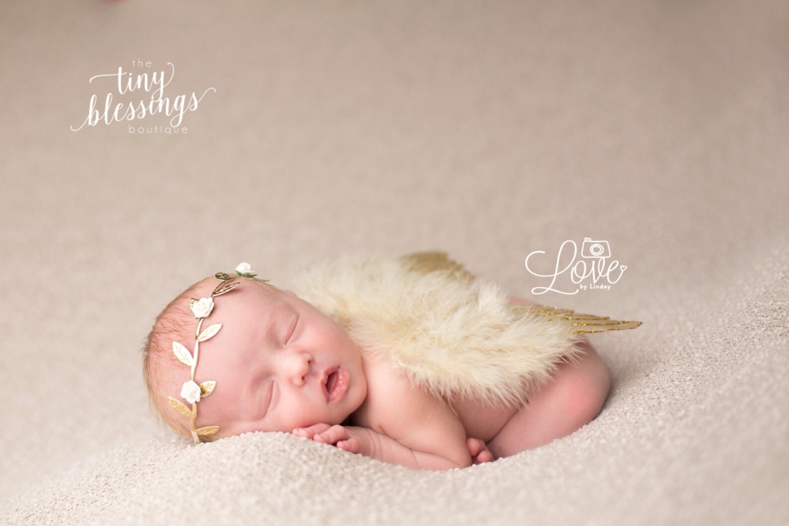 Gold Baby Wing Set / Baby Angel Wing Set / Boho Ivy Headband / - Etsy