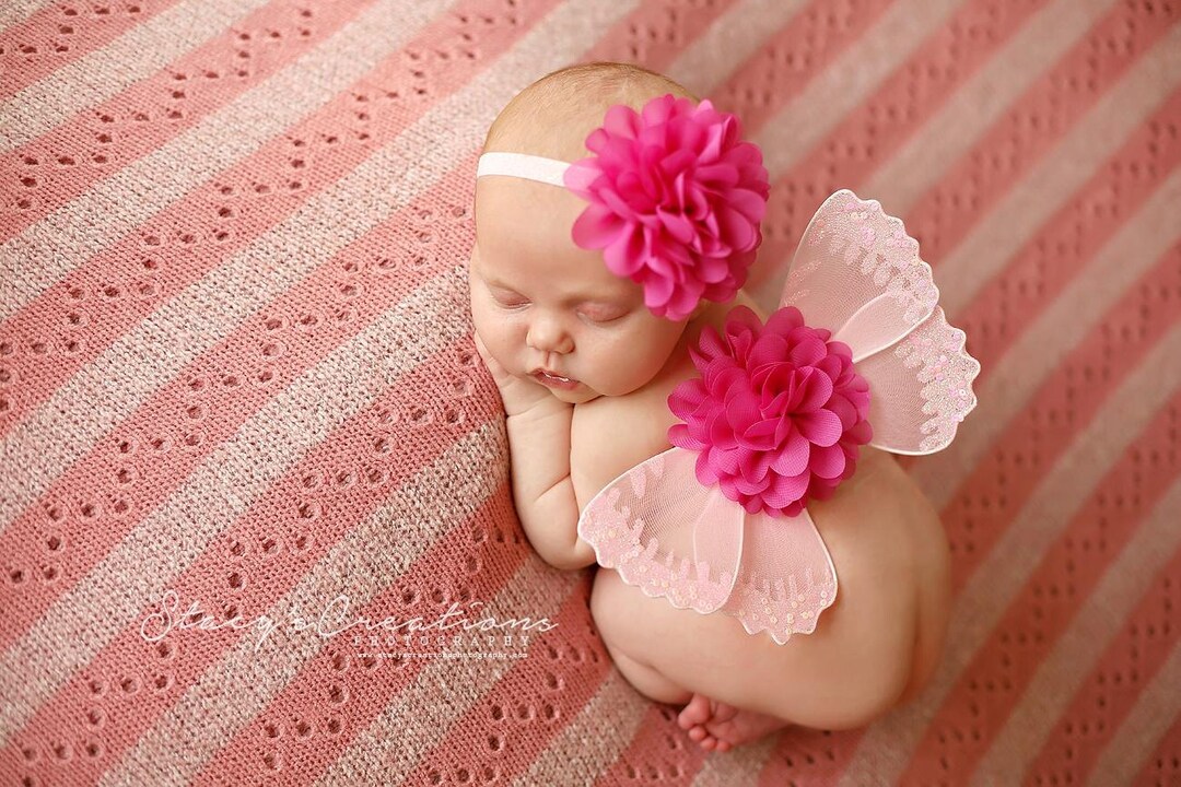 Pink and Hot Pink Butterfly Wing Set, Newborn Wings, Newborn Wing Prop ...