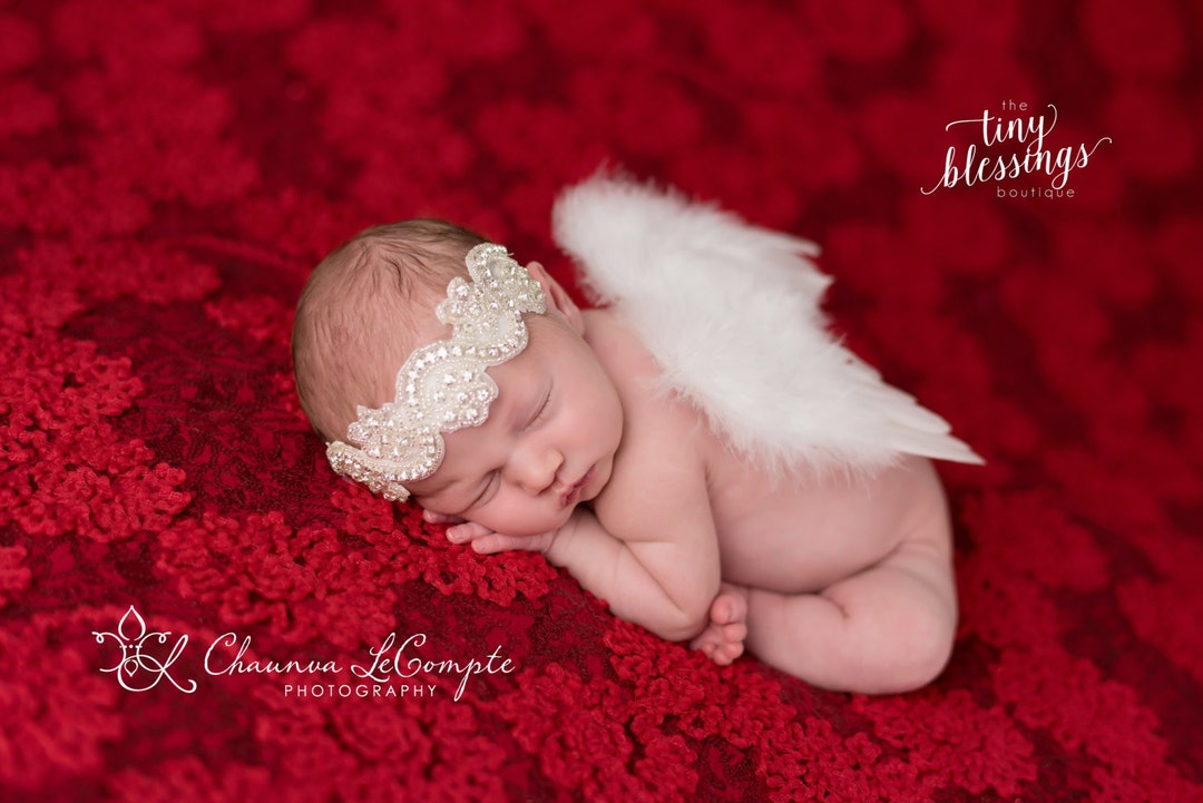 White Baby Wing Set / Baby Angel Wing Set / White Headband / Angel ...