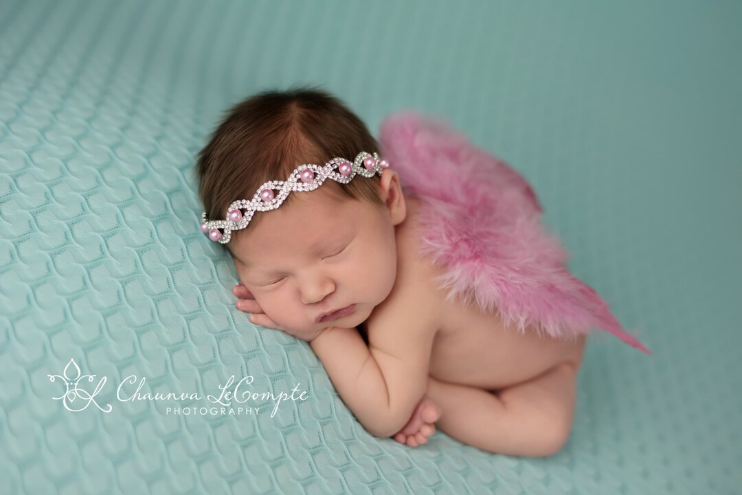 Mauve Baby Wing Set / Baby Angel Wing Set / Rhinestone Headband / Angel ...