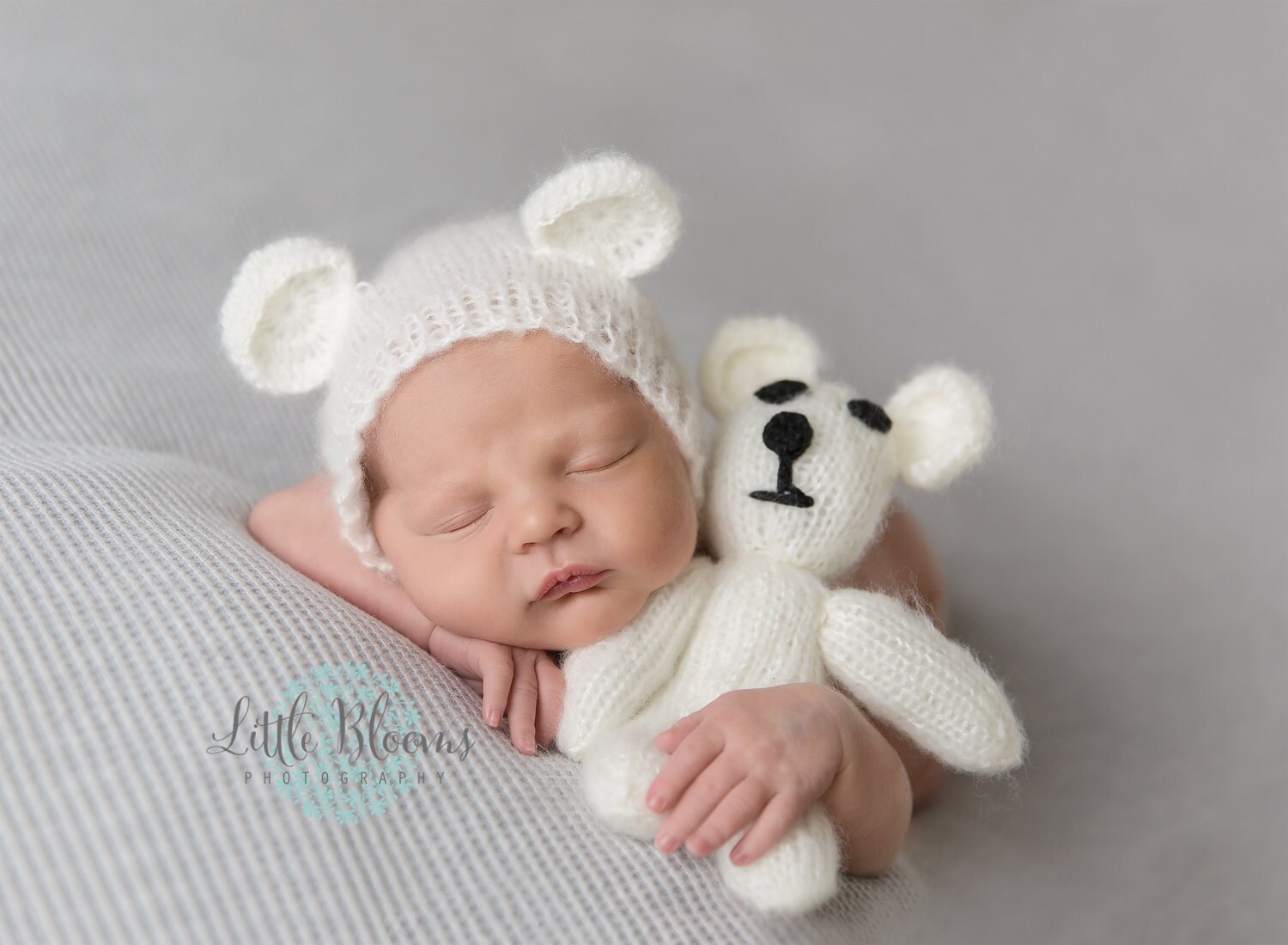 Blue Bear Hat and Lovey / Bear Bonnet / Mohair Bonnet / Newborn Photo ...