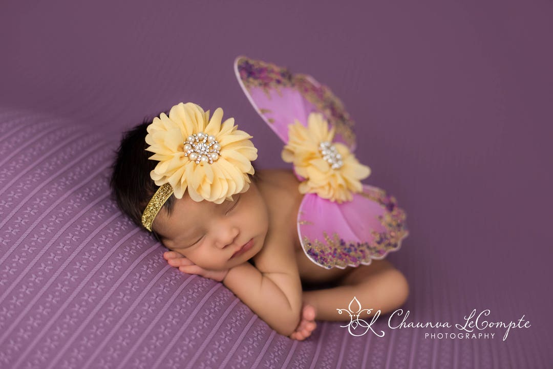 Lavender and Yellow Butterfly Wing Set, Newborn Wings, Newborn Wing ...