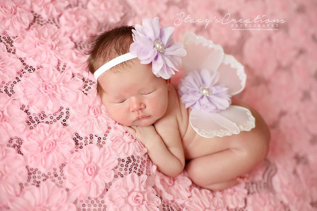 White and Lavender Butterfly Wing Set, Newborn Wings, Newborn Wing Prop ...