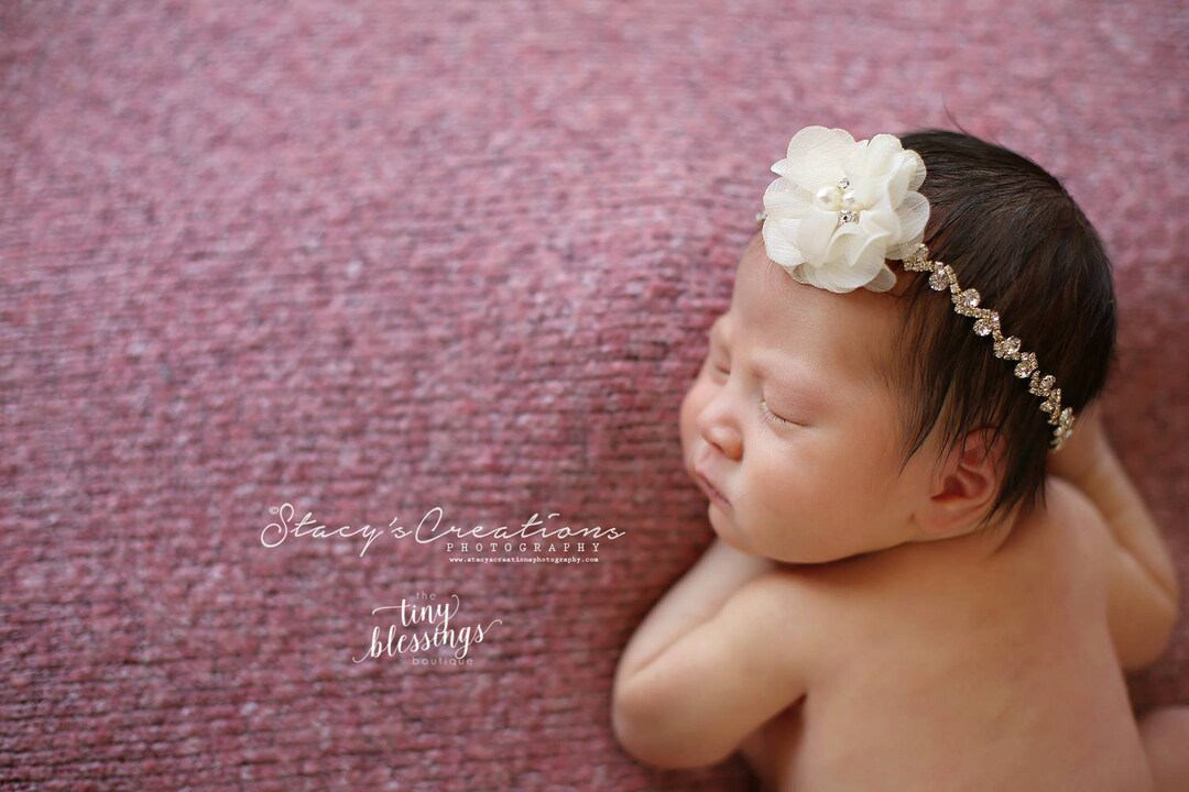Rhinestone Headband / Baby Girl Headband / Newborn Prop / Newborn ...
