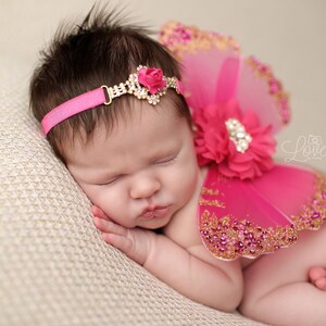 Hot Pink and Gold Butterfly Wing Set, Newborn Wings, Newborn Wing Prop ...