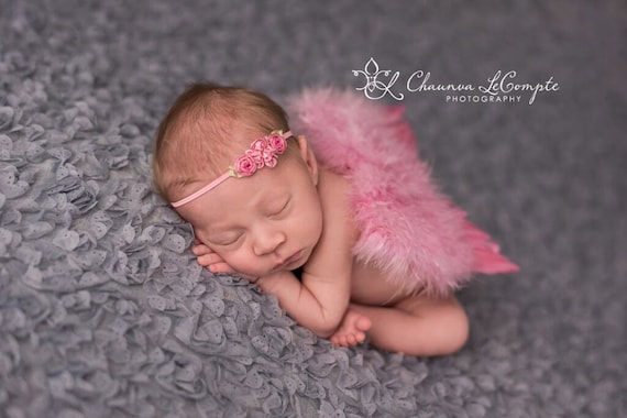 Rose Baby Wing Set / Baby Angel Wing Set / Flower Headband / - Etsy