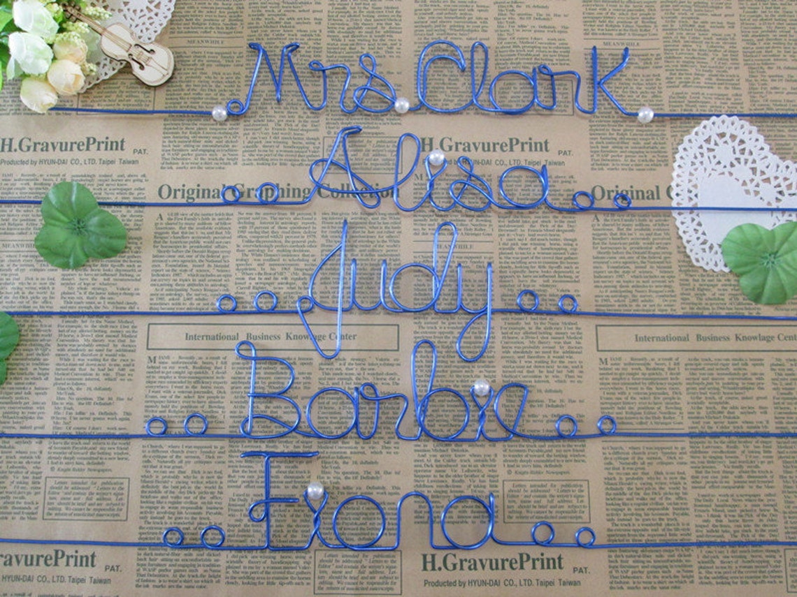 Wire Name for Mrs, Wire Names for Bridesmaids, Personalized Wire Names ...