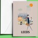 Leeds City Greeting Card Art City Skyline Yorkshire Design Illustration ...