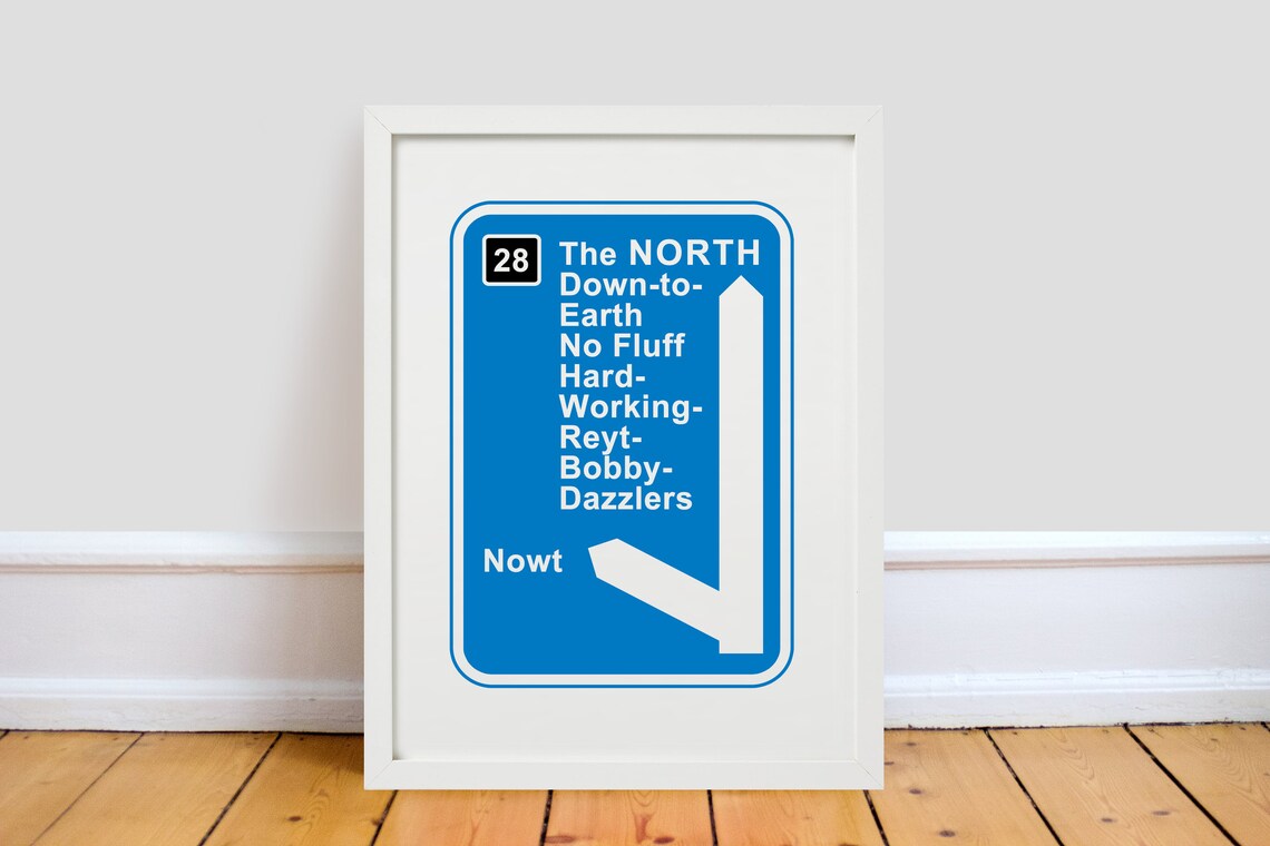 The NORTH Motorway Sign Print A4/A3/A2 M1 Poster Yorkshire | Etsy