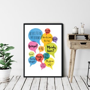 Yorkshire Sayings Speech Bubble Print A4/A3/A2 Poster, Yorkshire ...