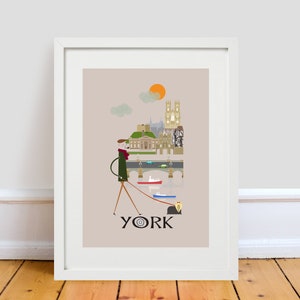 York City Print A4/A3/A2 Poster Wall Art Cityscape Skyline Yorkshire ...