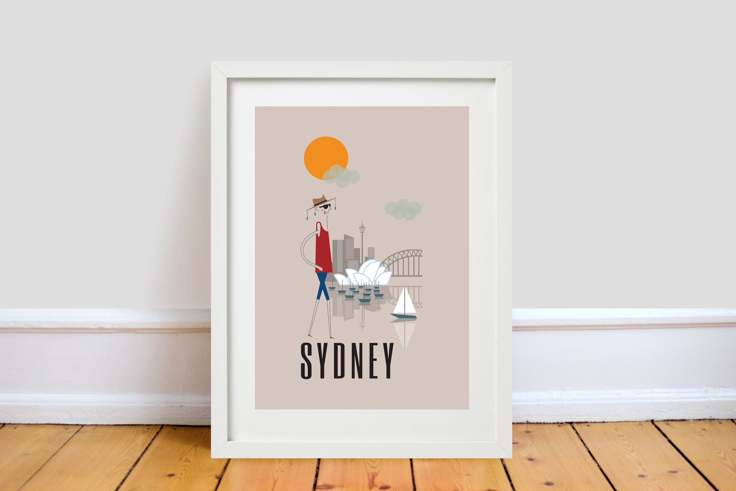 Sydney Print A4/A3/A2 Poster wall art decor fun retro design | Etsy