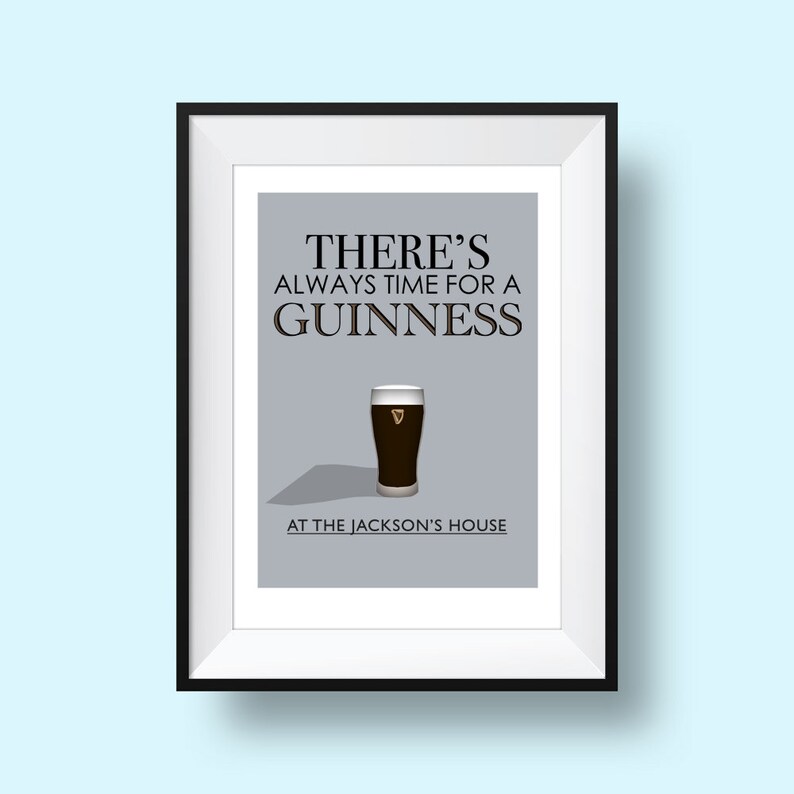 Personalised Guinness Print A4/A3/A2 Art Gift Poster Digital | Etsy UK