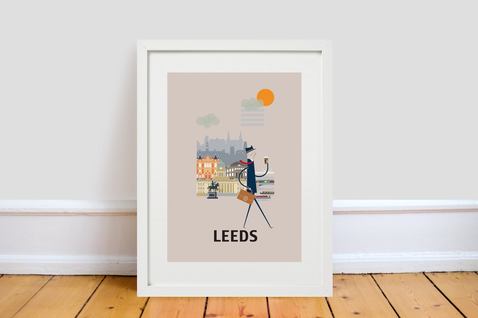 Leeds City Print A4/A3/A2 Poster Wall Art Cityscape Skyline - Etsy