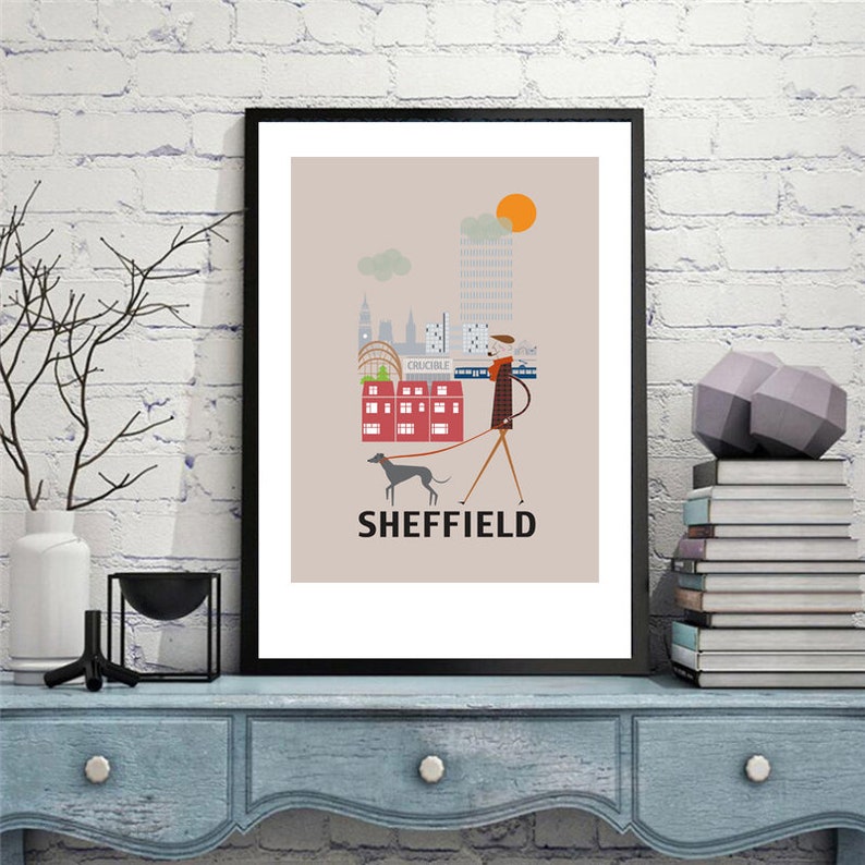 Sheffield Print A4/A3/A2 Poster Wall Art City Skyline - Etsy UK