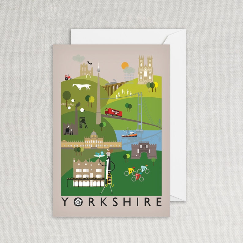 Leeds City Greeting Card Art City Skyline Yorkshire Design - Etsy