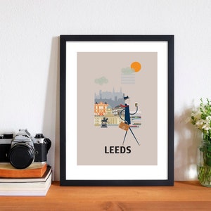 Leeds City Print A4/A3/A2 Poster Wall Art Cityscape Skyline West ...