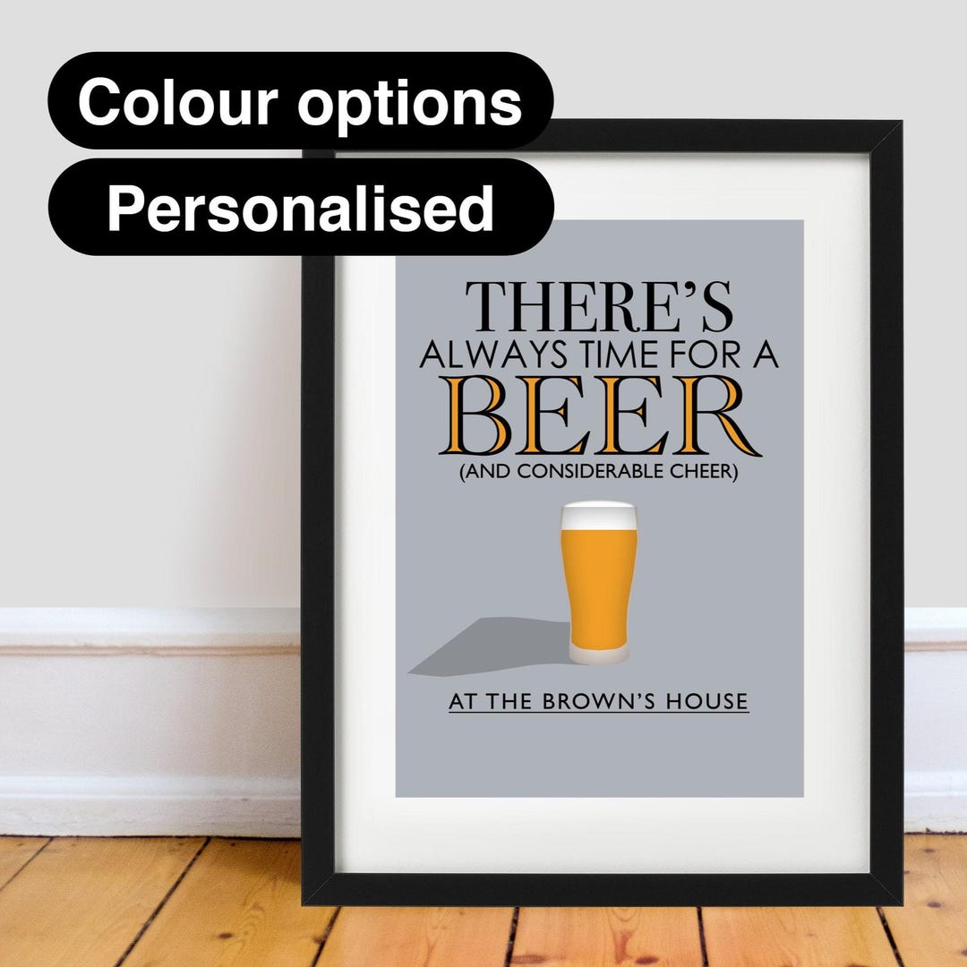 Personalized Beer Quote Print: Typographic Art Gift (A4-A2) - Etsy