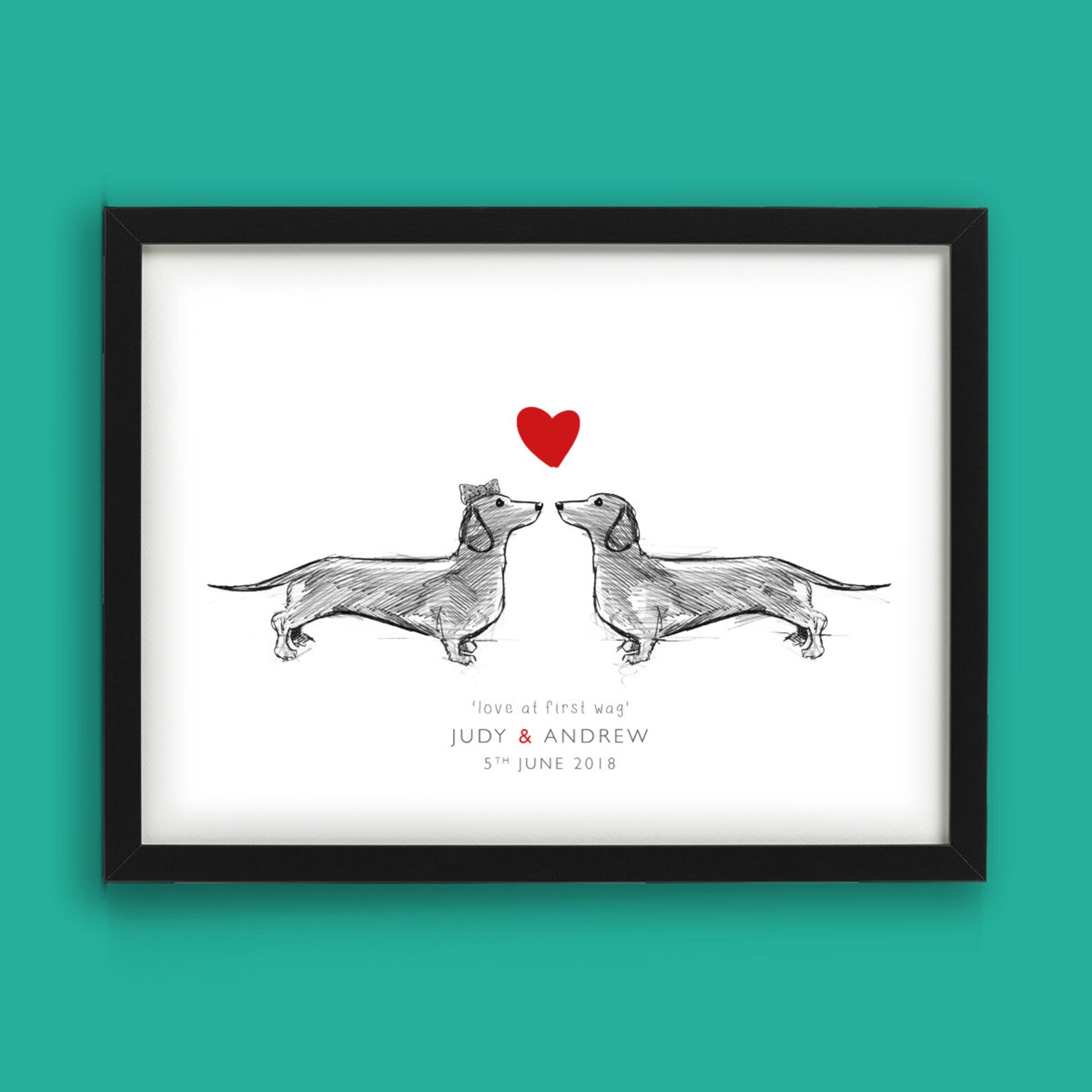 Personalised Sausage Dogs Print A4/A3/A2 Poster Wall Art Decor | Etsy