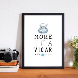 More Tea Vicar Print - Poster Wall Art Decor Home Retro Vintage ...