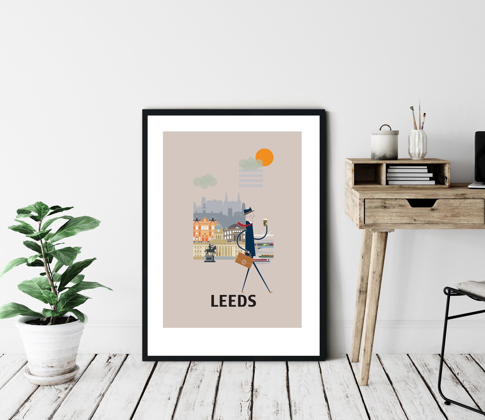 Leeds City Print A4/A3/A2 Poster Wall Art Cityscape Skyline - Etsy