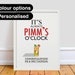 Personalised It's Always Pimm's O'clock Print - Etsy
