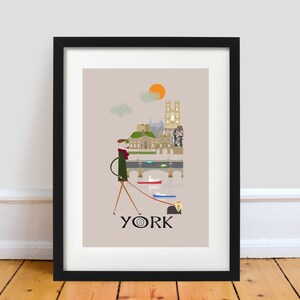 York City Print A4/A3/A2 Poster Wall Art Cityscape Skyline Yorkshire ...