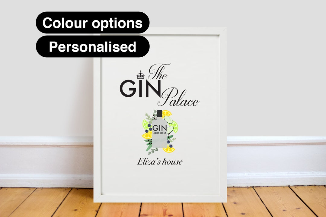 Personalised Gin Print A4/A3/A2 Wedding Birthday Gin Gift Gin Poster ...