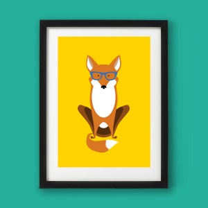 Foxy Geek Intelligent Fox Print A4/A3/A2 Poster Wall Digital - Etsy