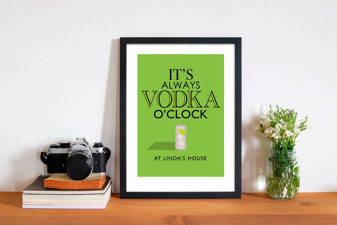 Personalised It's Always Vodka O'clock Print | Etsy