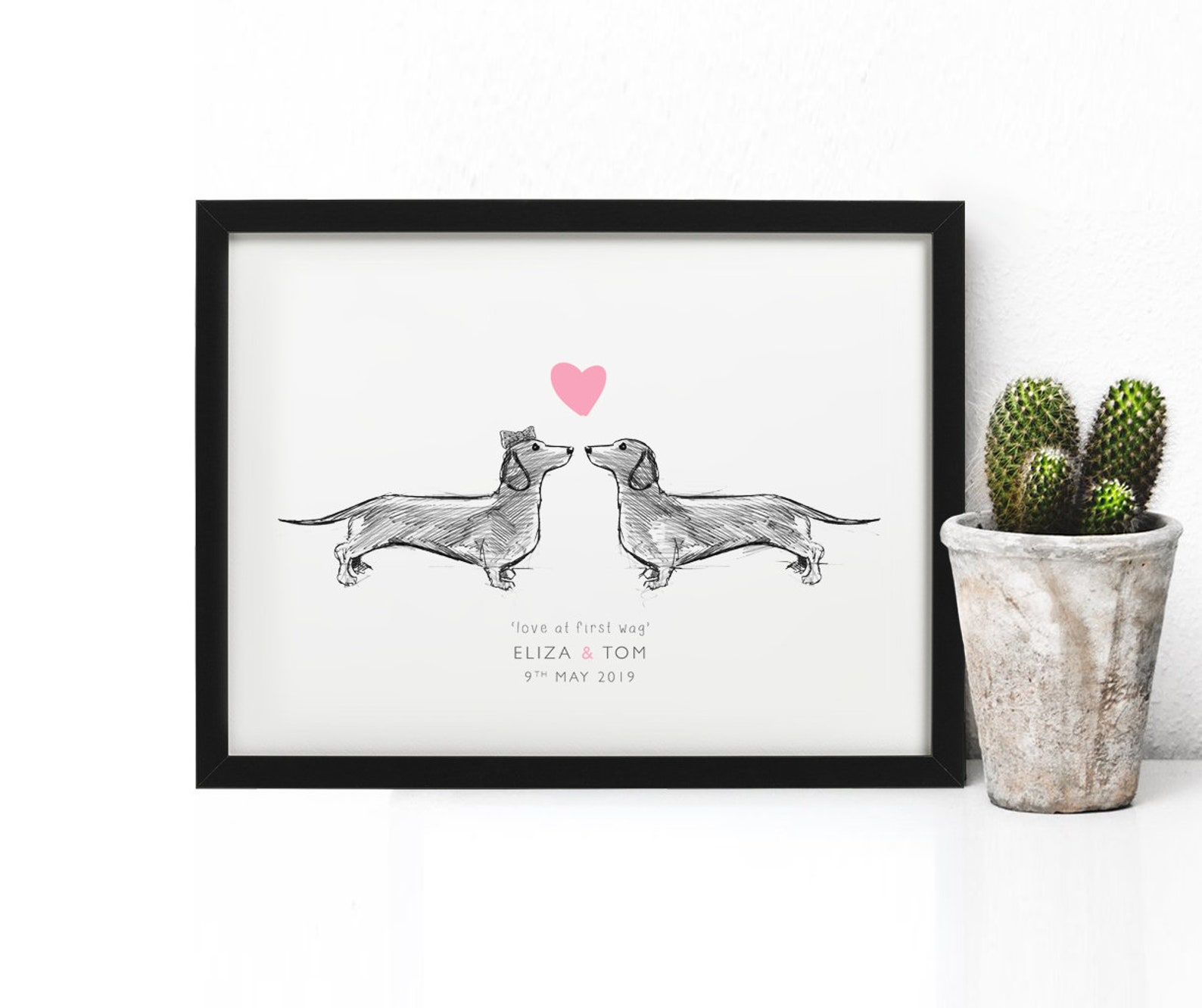 Personalised Sausage Dogs Print A4/A3/A2 Poster Wall Art Decor - Etsy