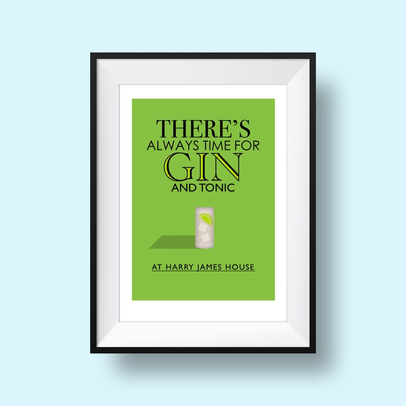 Personalised There's Always Time for Gin and Tonic Print - Etsy
