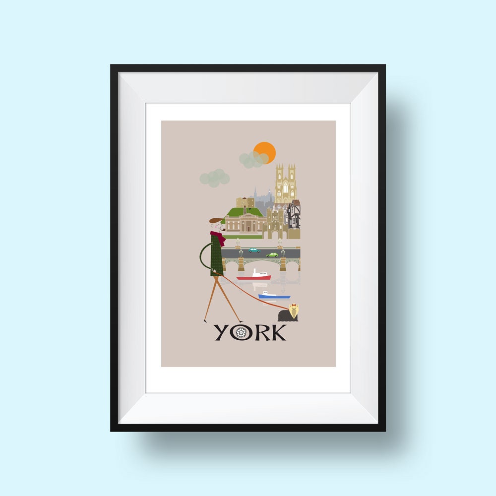 York City Print A4/A3/A2 Poster Wall Art Cityscape Skyline | Etsy