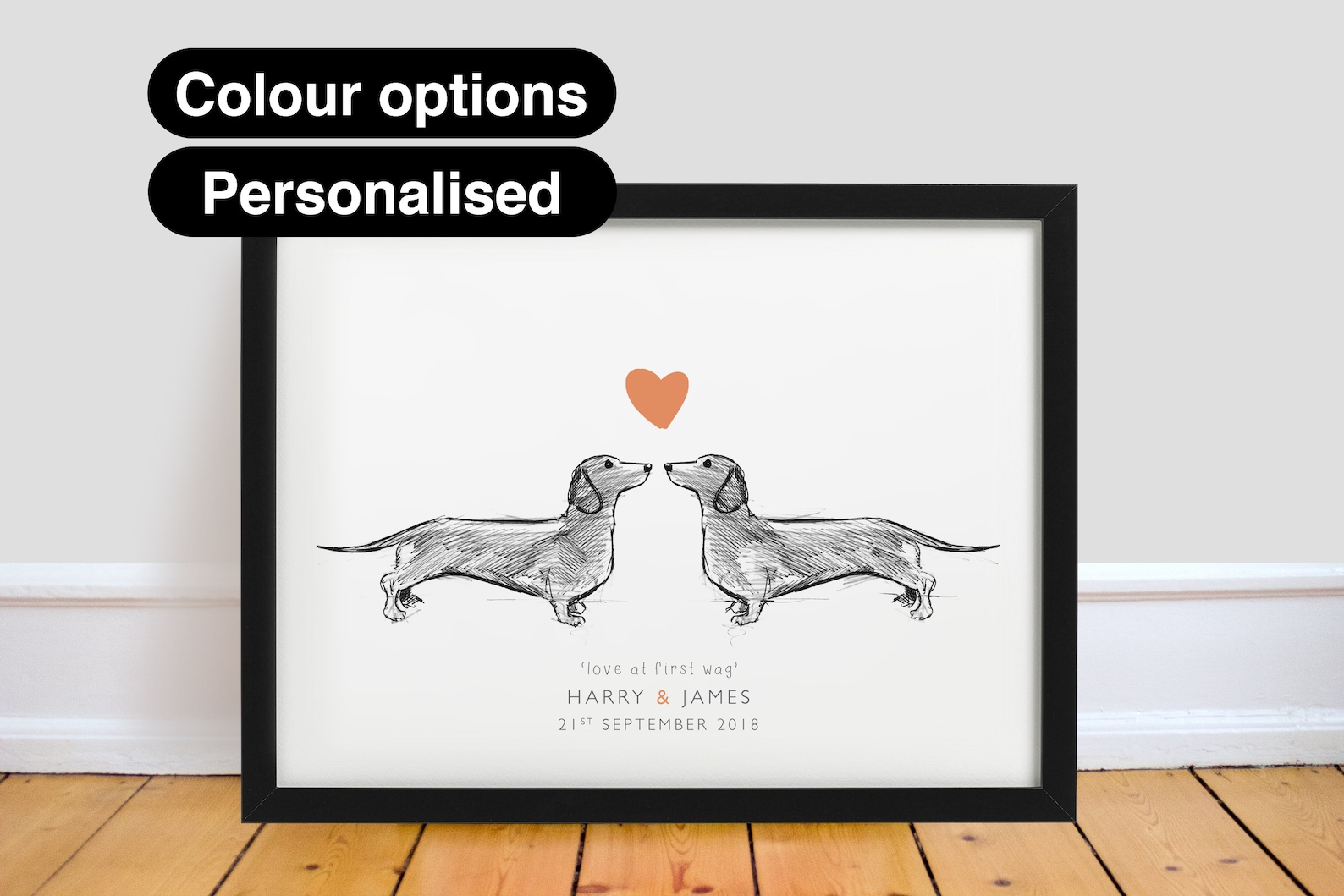 Personalised Sausage Dogs Print A4/A3/A2 Poster Wall Art Decor - Etsy