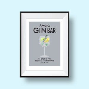 Personalised Gin Print A4/A3/A2 - Wedding - Birthday Gin Gift - Gin ...