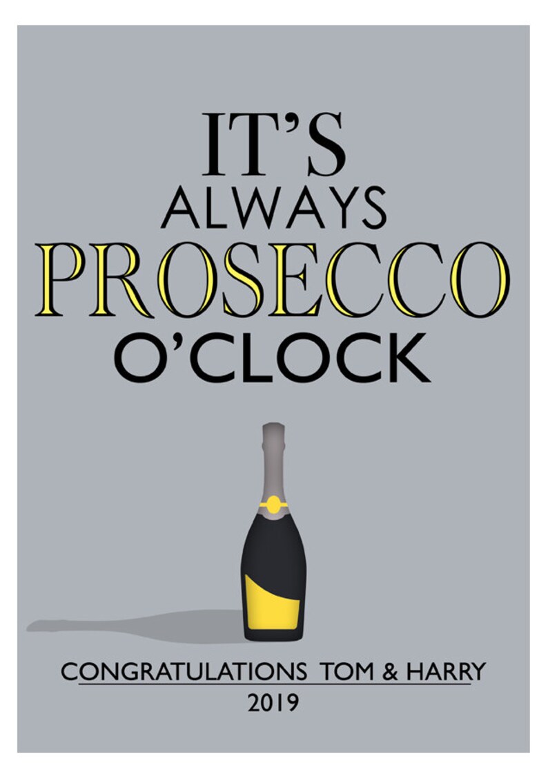 Personalised It's Always Prosecco O'clock Print | Etsy