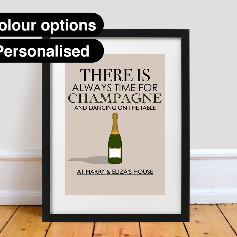 Champagne Print - Etsy