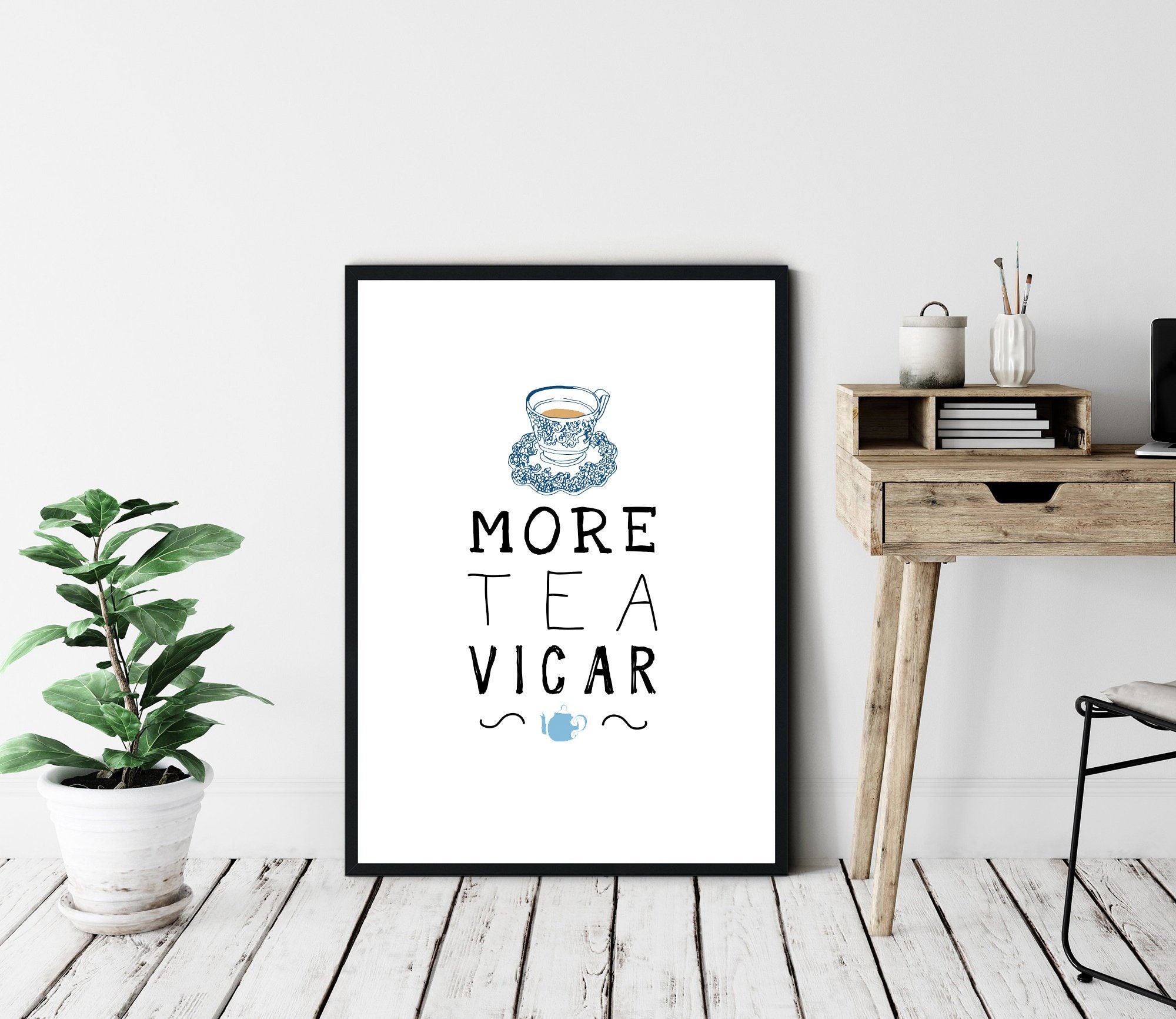More Tea Vicar Print Poster Wall Art Decor Home Retro Vintage ...