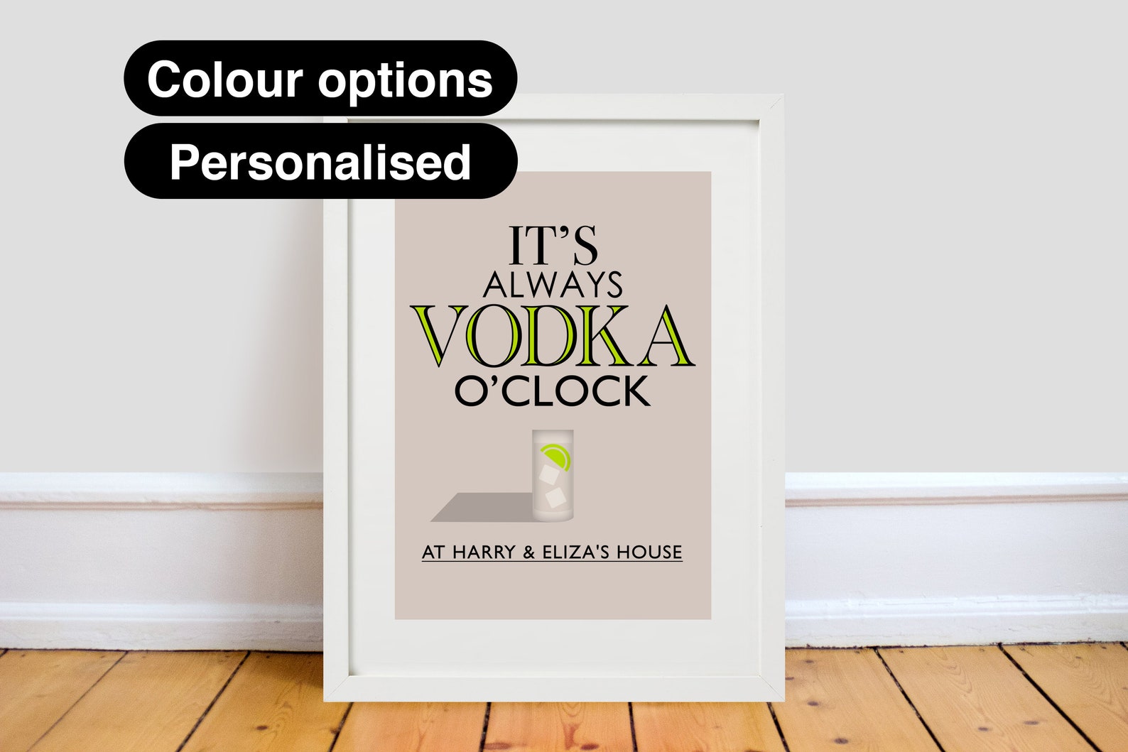 Personalised It's Always Vodka O'clock Print | Etsy