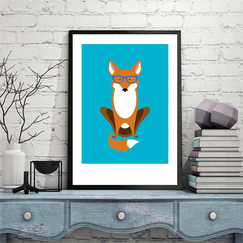 Foxy Geek Intelligent Fox Print A4/A3/A2 Poster Wall Digital - Etsy