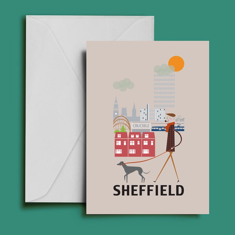 Leeds City Greeting Card Art City Skyline Yorkshire Design - Etsy